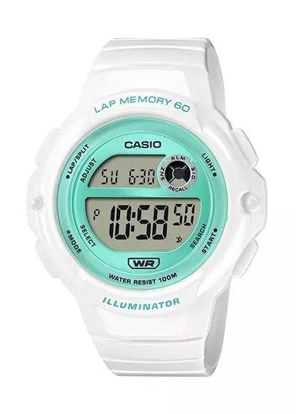 LWS1200H-7A CASIO DIGITAL TURQUOISE DIAL WHITE RESIN BAND – Goldsack & Co