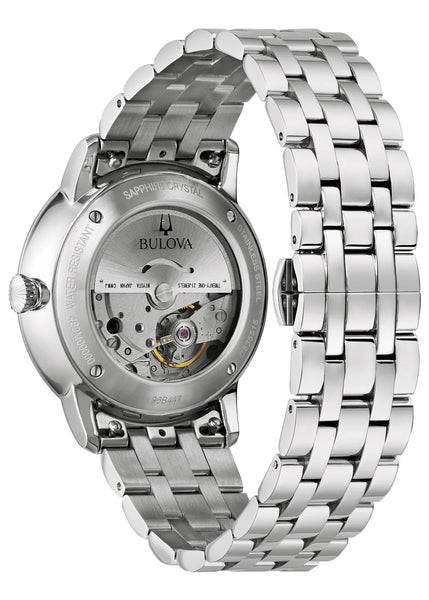96B447 BULOVA GENTS CLASSIC HUDSON AUTOMATIC BLUE DIAL STAINLESS ...